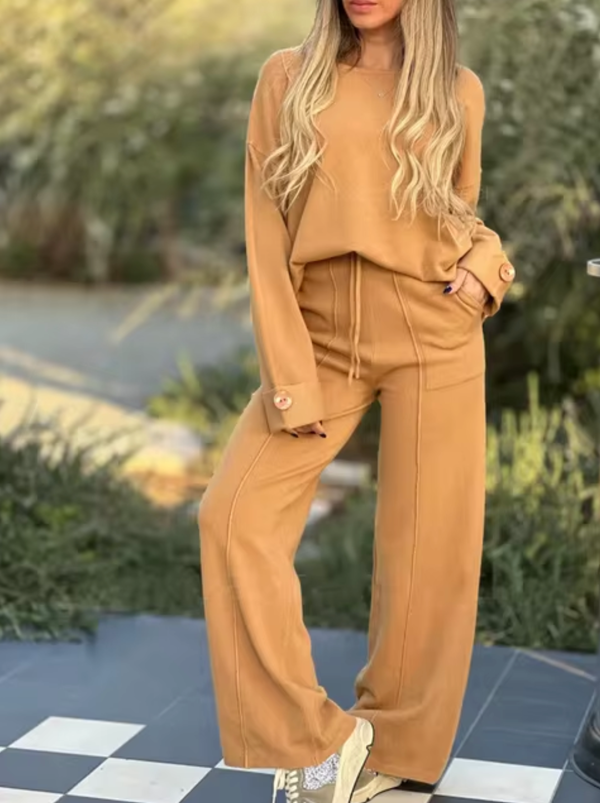 Nelly® | Long sleeve and wide leg pants set – Lily Hil