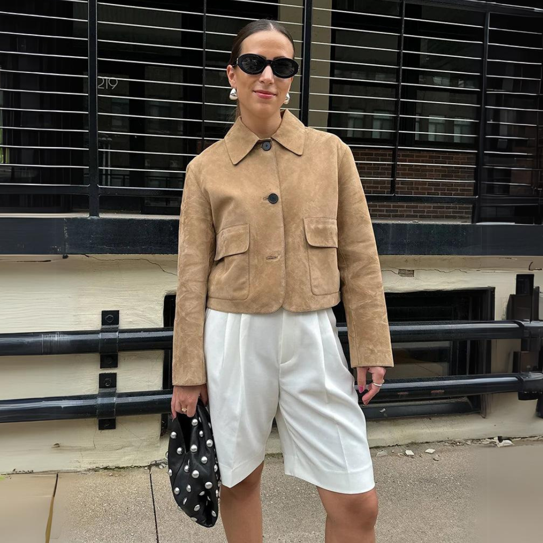 Salma® | Split leather jacket with pocket – Lily Hil