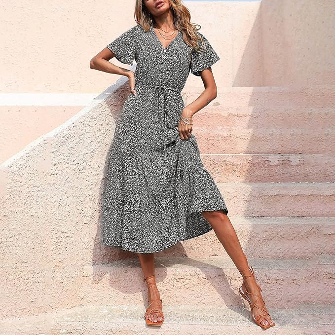 Nimue® | Midi Dress With Buttons – Lily Hil