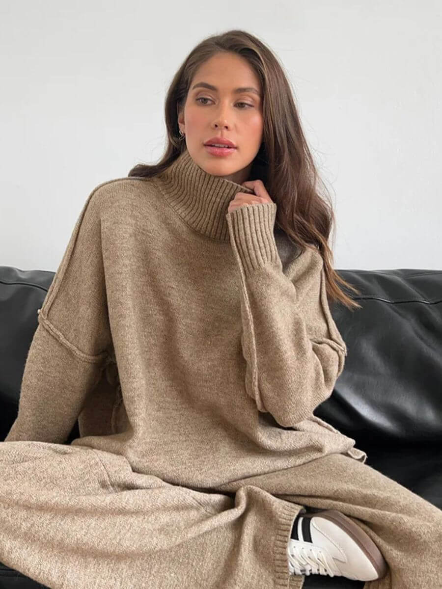 Karina | knitting set with turtleneck – Lily Hil