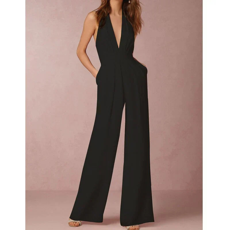 Hester® | Stylish jumpsuit with wide legs and V-neck – Lily Hil