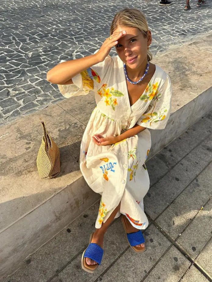 Maria José® | Elegant dress with a comic print – Lily Hil