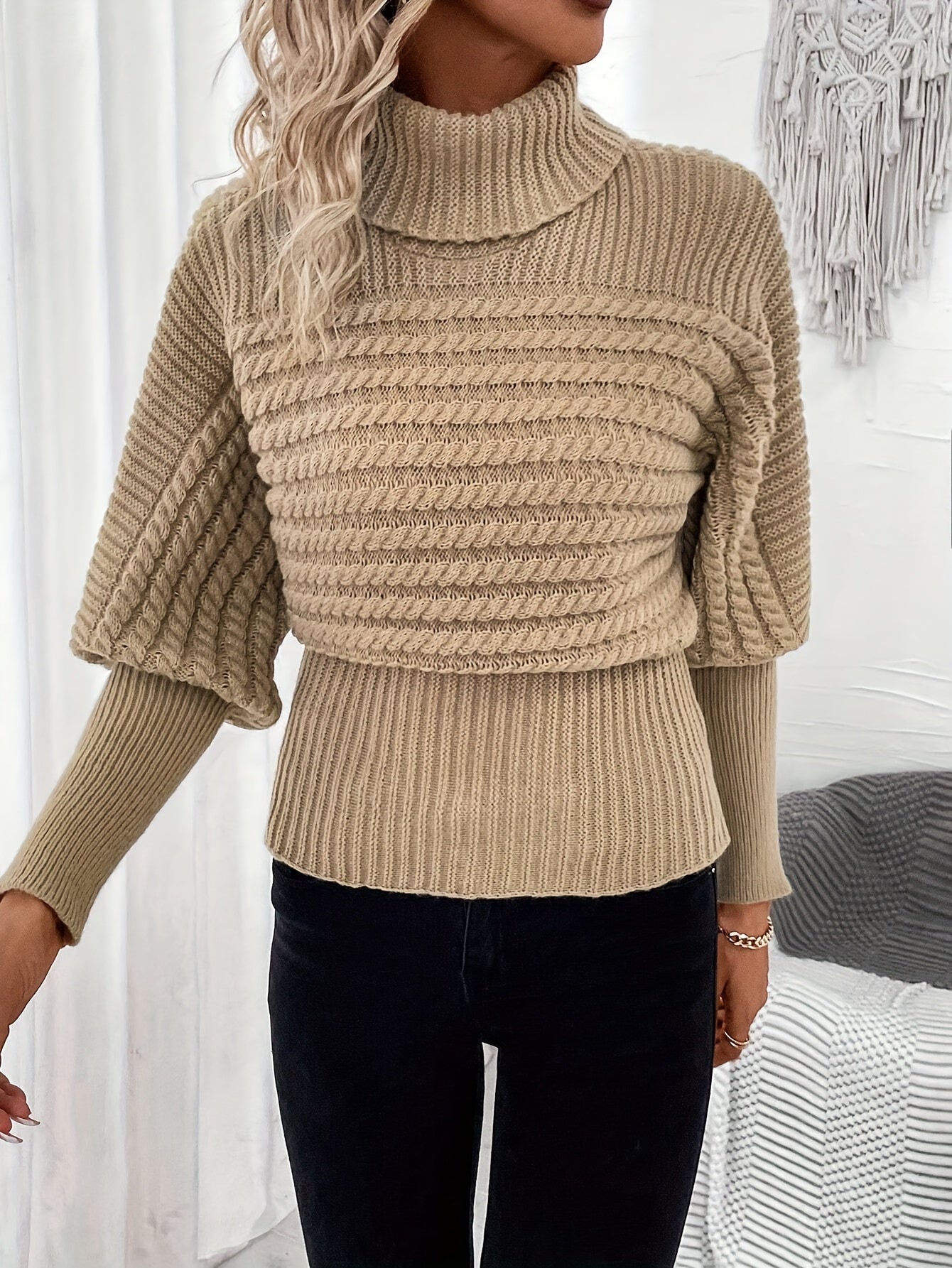 Sandra® | Plain knit turtleneck sweater – Lily Hil