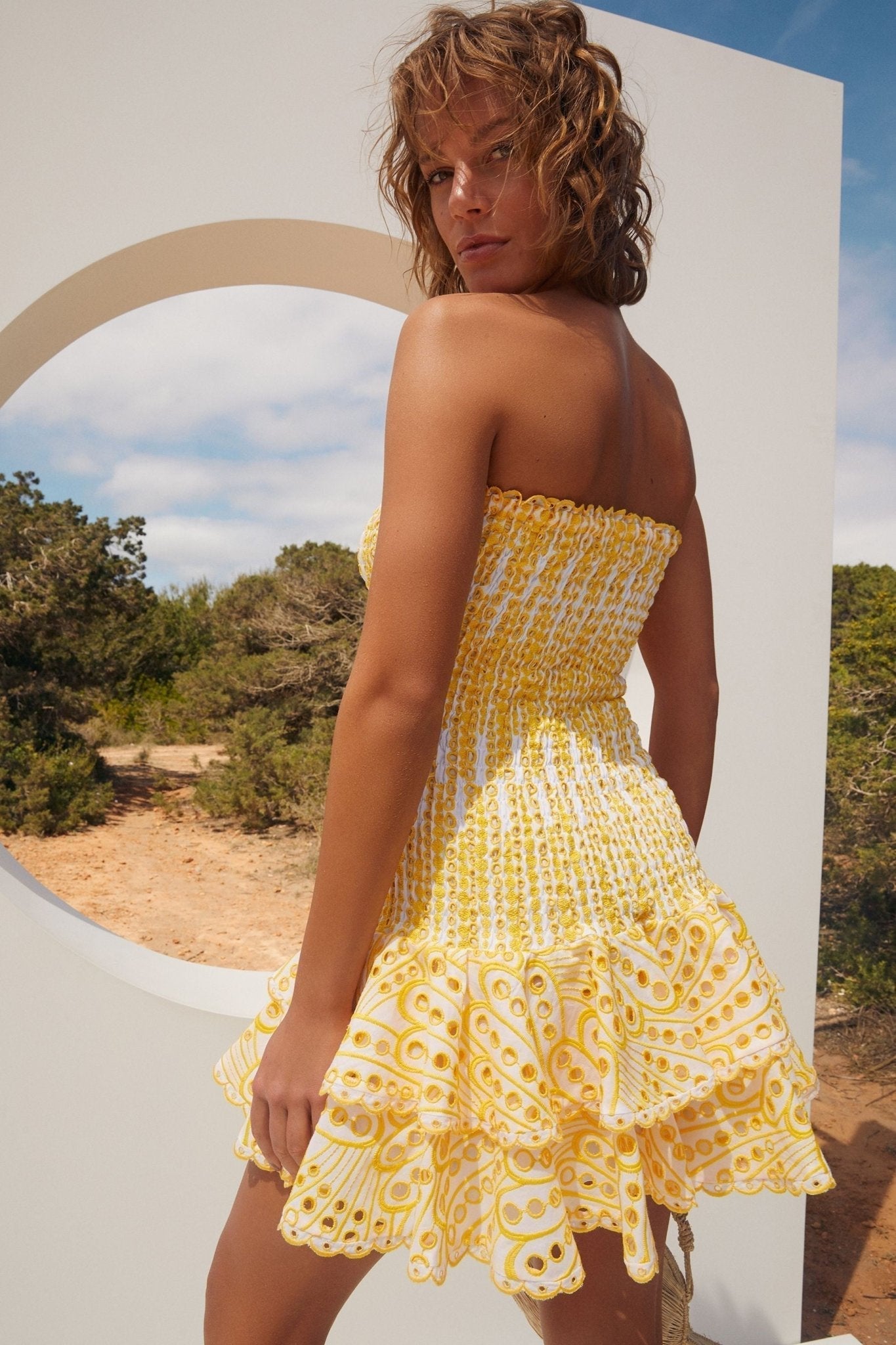 Ornella® | Strapless, Figure-Hugging Mini Dress With Embroidered Lace ...