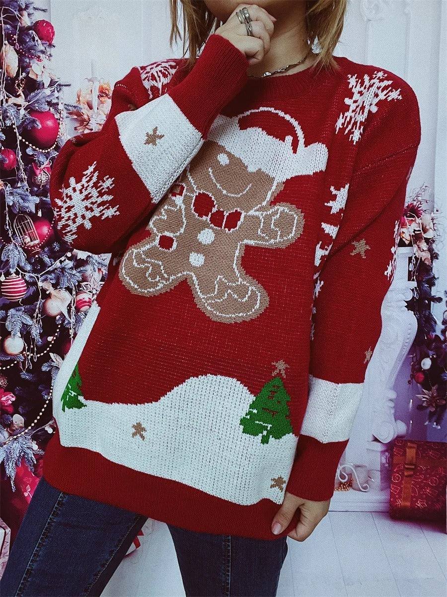 Mari® | Women's Christmas jumper with a gingerbread man motif – Lily Hil